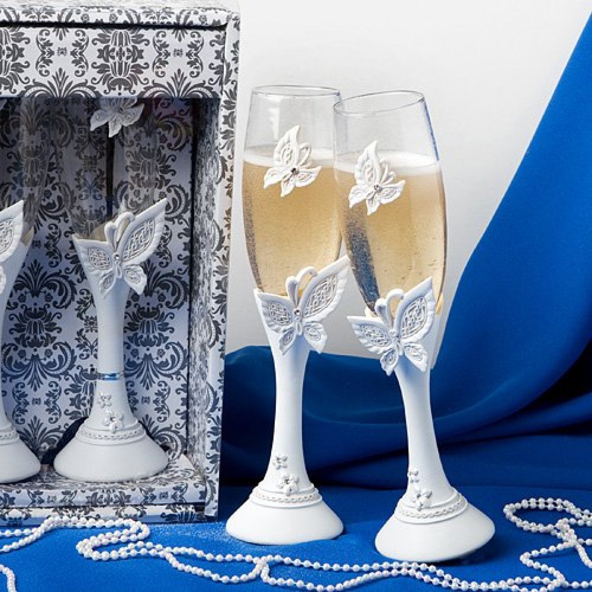 Butterfly Design Toasting Glass Set