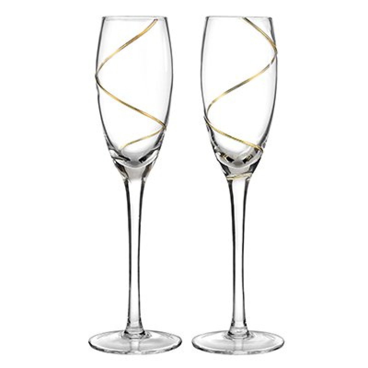 Gold Swirl Toasting Glass Set