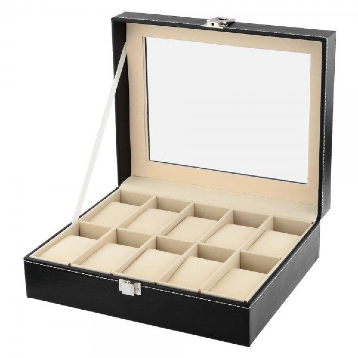 Timeless Message Black Watch Box - 10 Slots