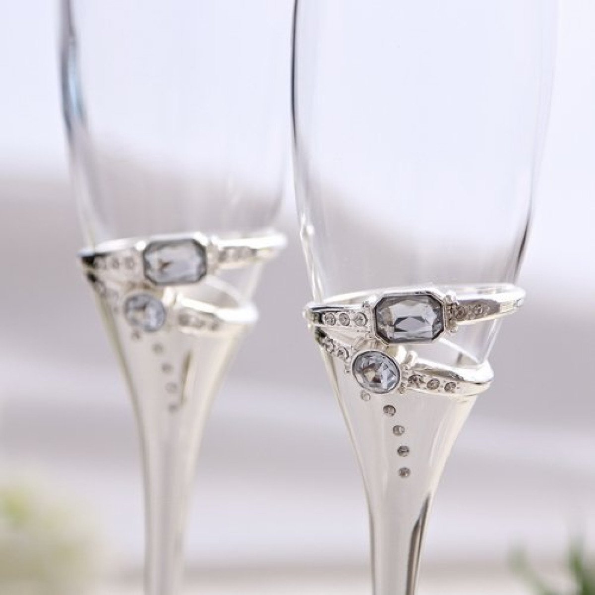 Wedding Ring Toasting Glass Set
