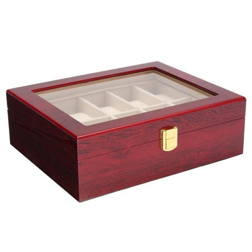 Leaf Monogram Mahogany Watch Box - 10 Slots