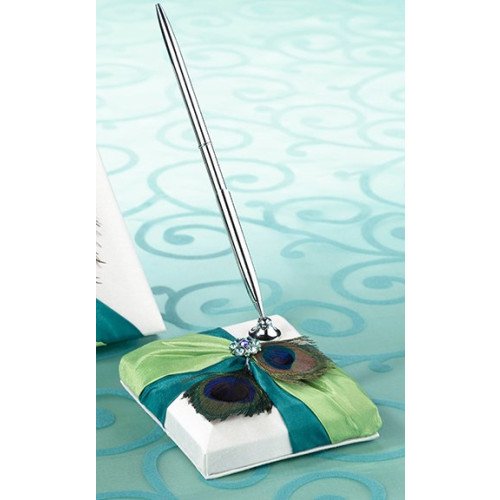 Peacock Feather Pen Set